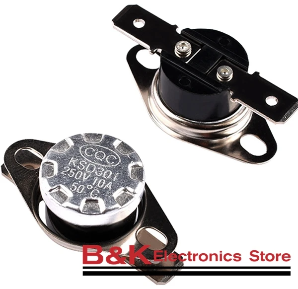 Bimetal thermostat KSD301 0C~350C Temperature Switch Thermal Control 75C 85C 95C 105C 125C 135C ...
