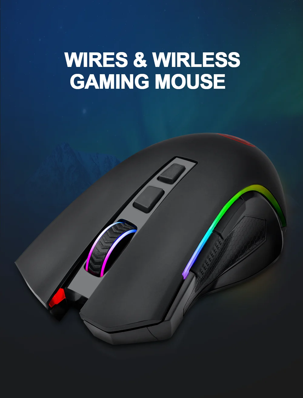 REDRAGON Griffin M602 KS RGB USB 2.4G Wireless Gaming Mouse 8000 DPI 8 ...