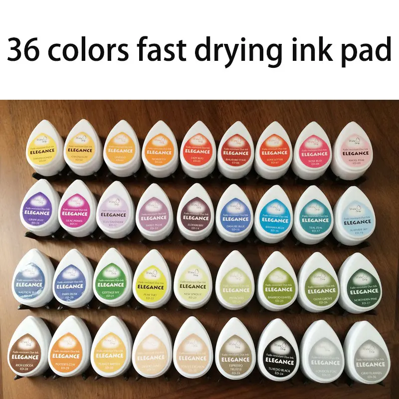 12pcs-pack-Multi-Colors-Droplet-Quick-drying-water-based-ink-pad-For ...