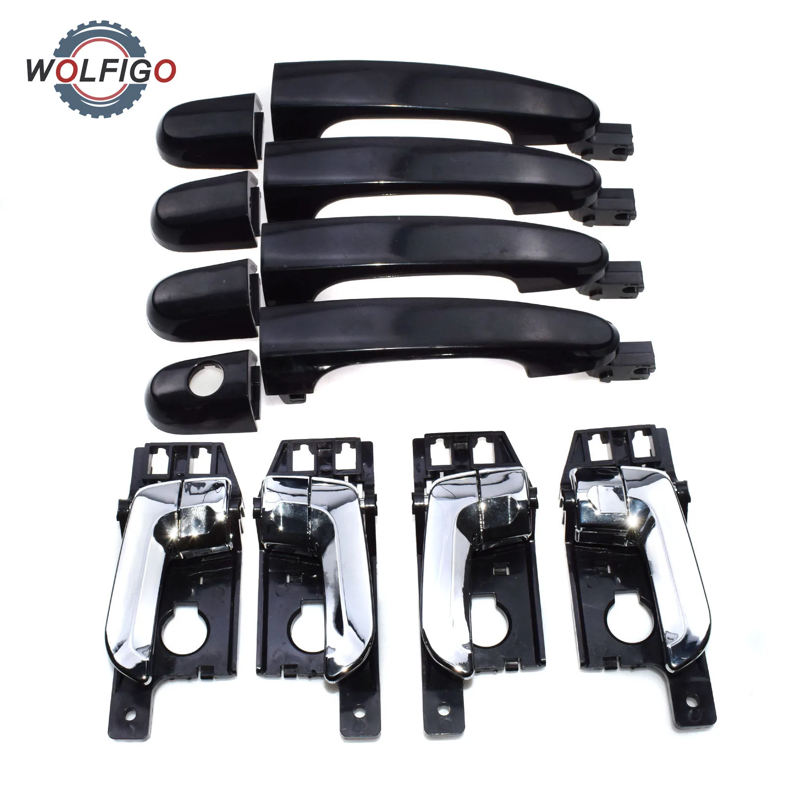 WOLFIGO 8 Pcs Outside Inside Door Handle Set Front Rear Left Right ...