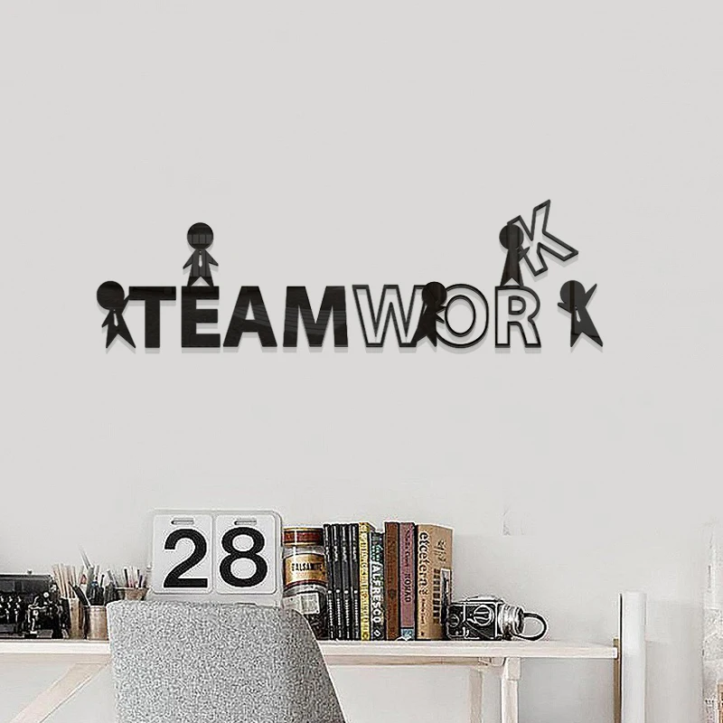Ws65 Team Cooperation Acrylic 3d Wall Stickers Company Slogan ...