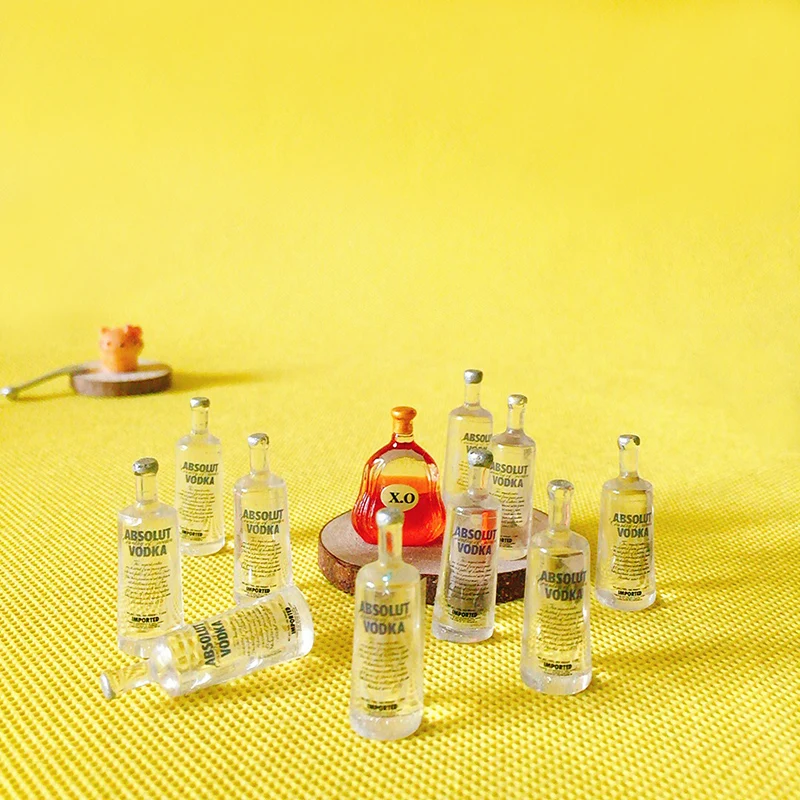 10 pcs Vodka wine bottles/miniatures food/dinnerware/artificial/fairy ...