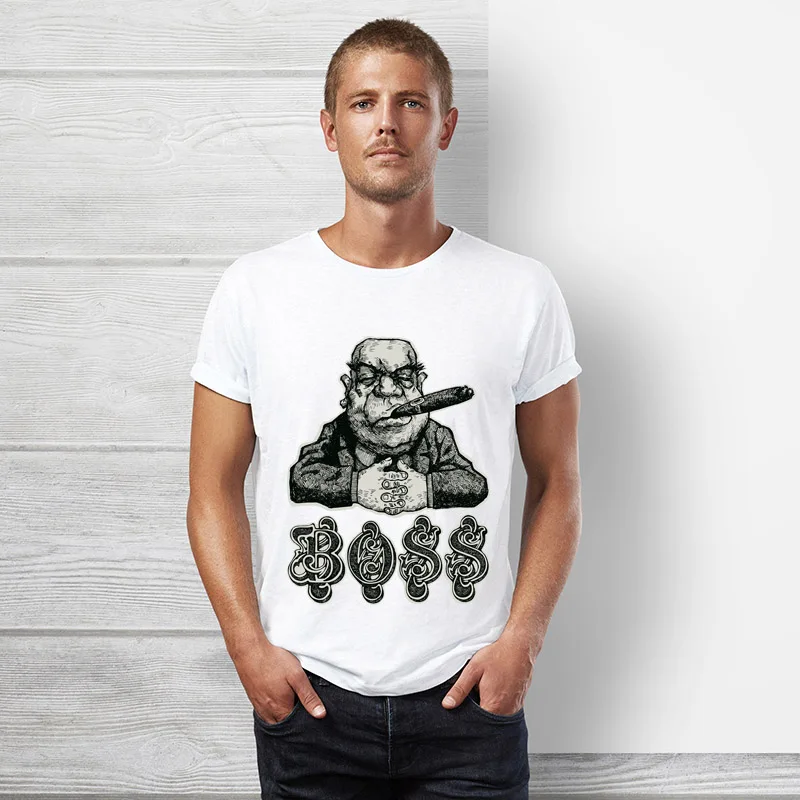 SEESTERN brand men‘s Tshirt Letter Print T shirt Funny Boss Design ...