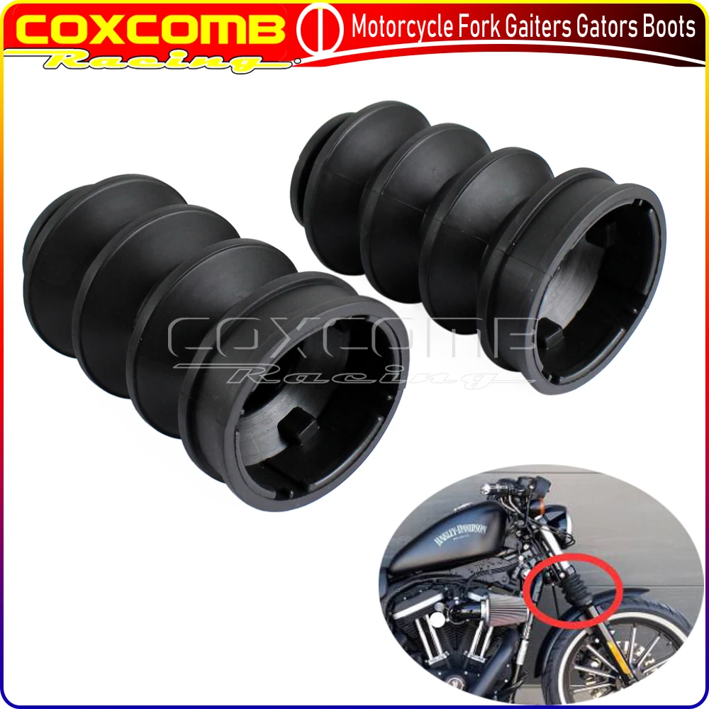 1Pair Motorcycle 39mm Forks Guard Black Fork Shock Gaiters Gators Boots ...