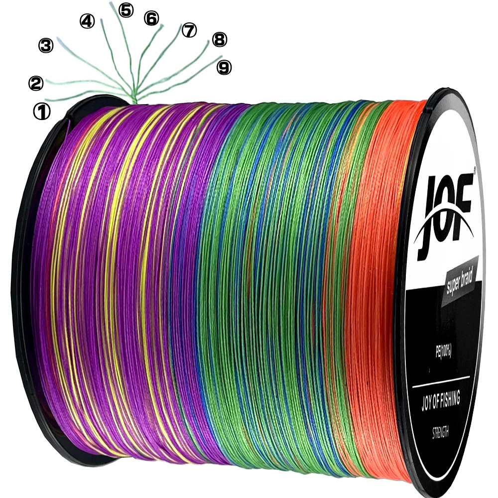 JOF 9 Strands Super Strong PE Braided Fishing Line Diameter 0.14-0.55mm ...