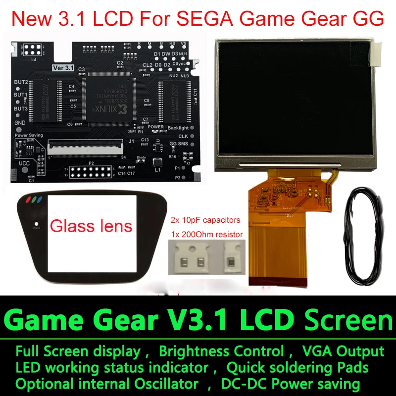 Highlight Full Display V-3.1 Lcd Screen For Sega Game Gear Gg ...