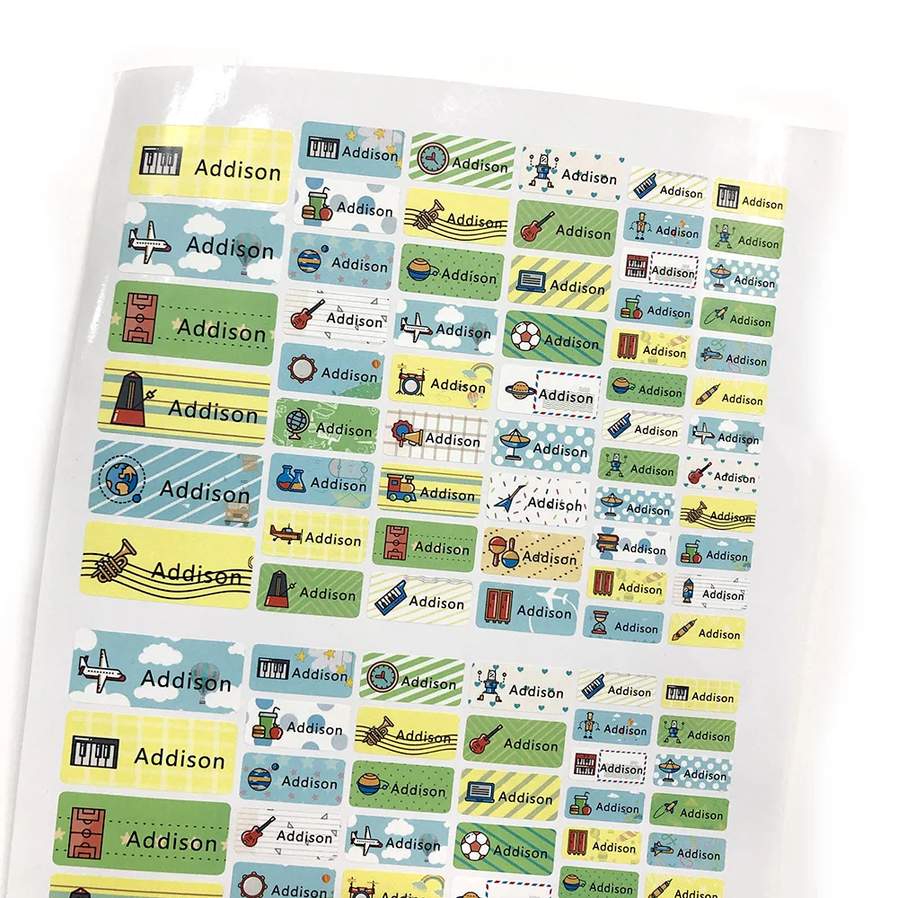 114Pcs-Boy-Name-Stickers-Custom-Personal-Tags-Cartoon-Pattern-Kids ...