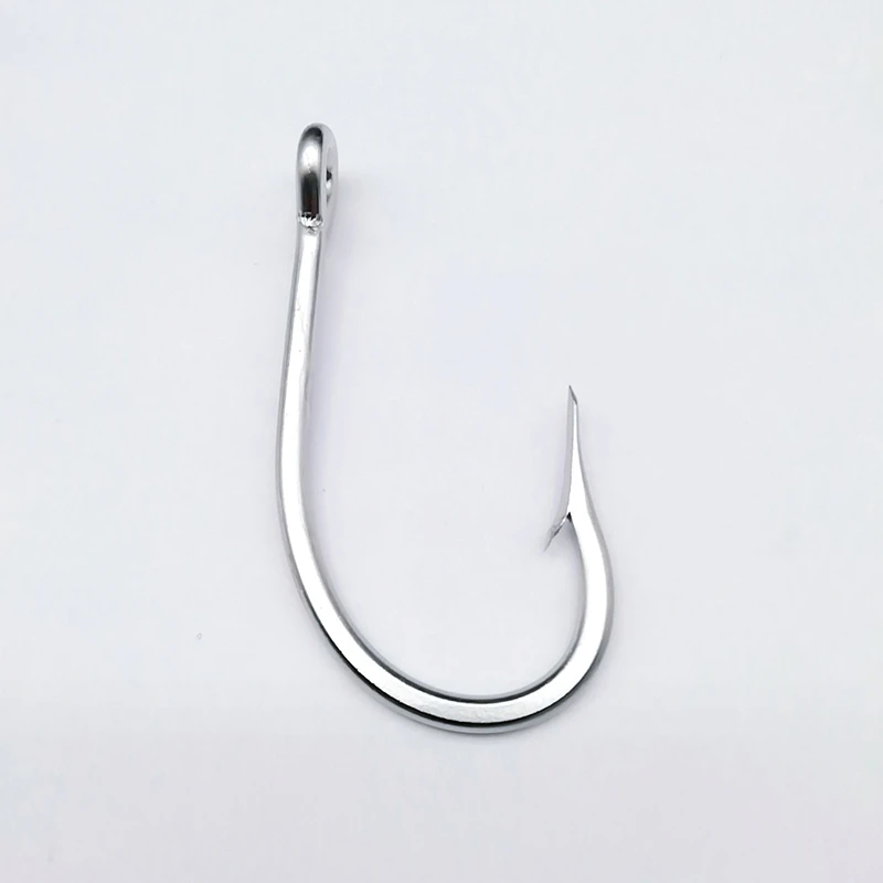 FishHook Stainless Steel Eyed Circle Barbed Extra Long Shank Jighead ...