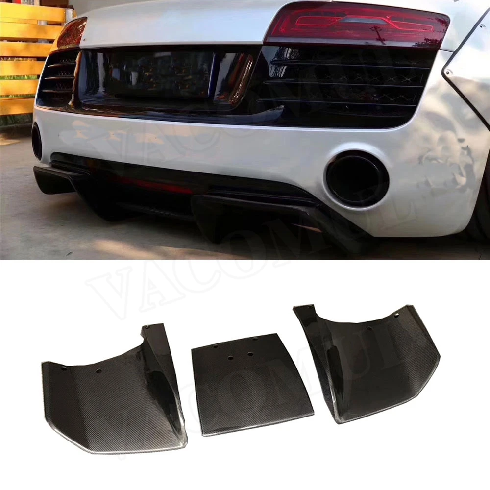 Carbon-Fiber-Hinten-Lip-Diffusor-Spoiler-f-r-Audi-R8-V8-V10-2013-2016 ...