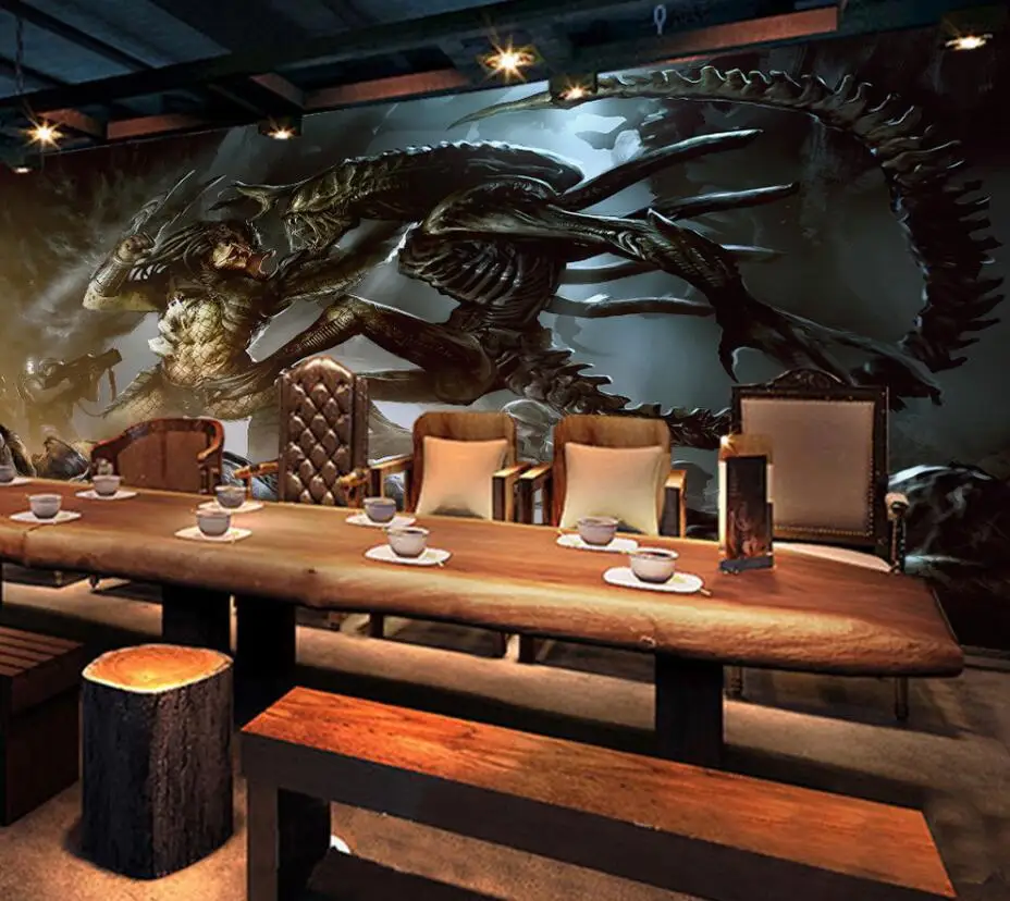 CJSIR Alien Vs. Predator Game, pintura De pared De fondo, Mural ...