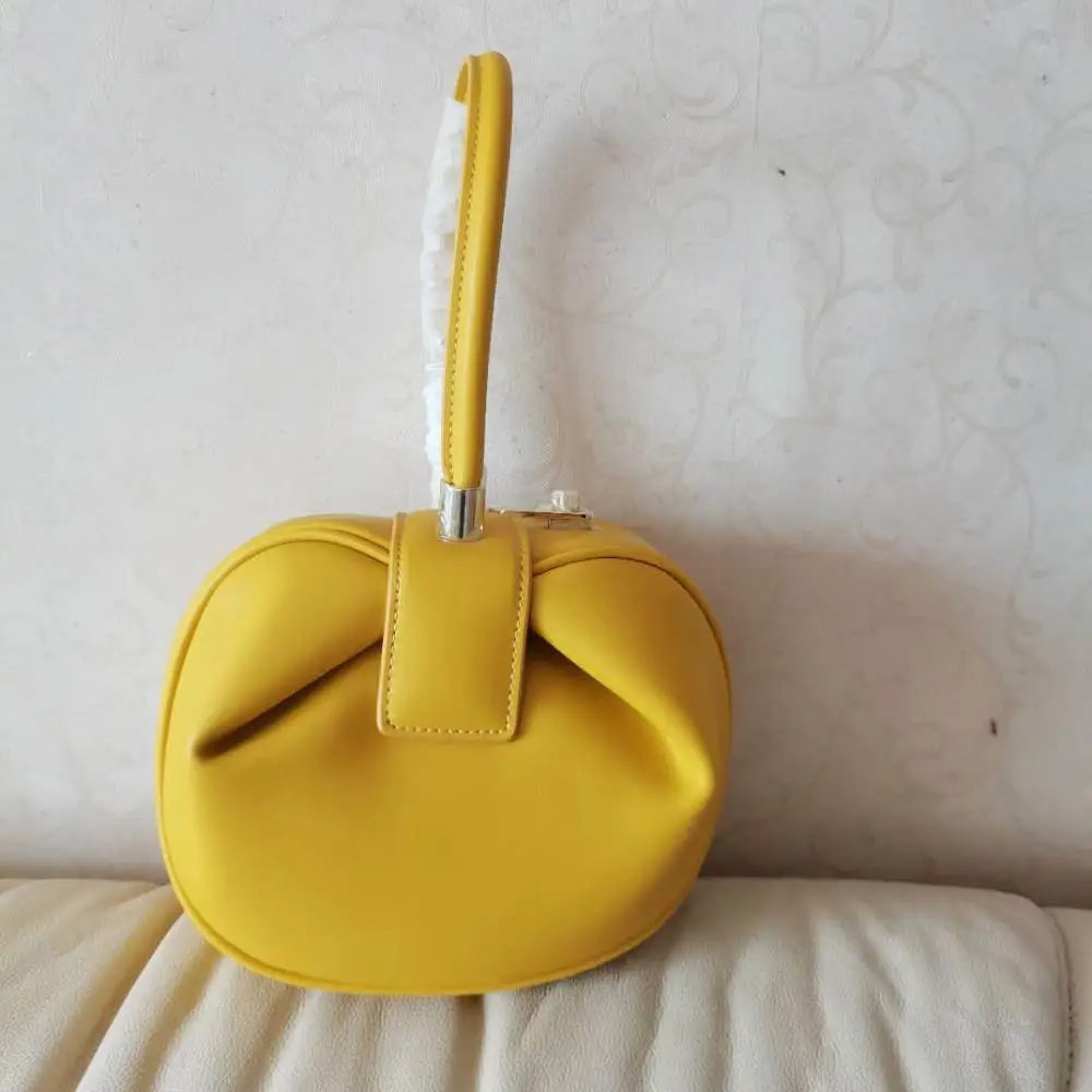 Elegant-Genuine-Cow-Leather-Women-Round-Dumpling-Bag-Small-Clutch-Purse ...