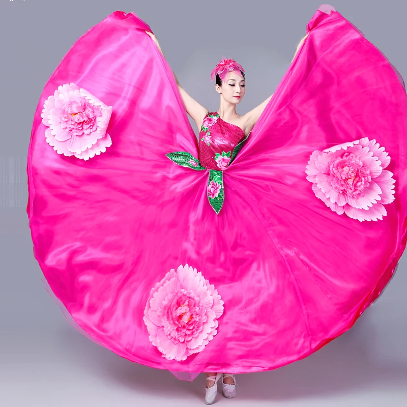 Spanish-Bullfight-Dance-Dress-Petal-Long-Robe-Flamenco-Fille-Skirts ...