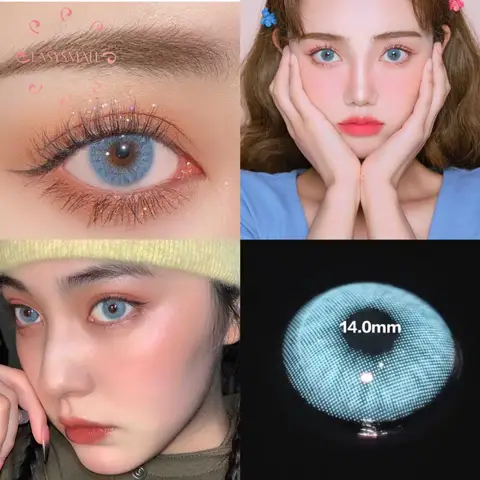 Easysmall Cherry Violet Power Unique Colored Contact Lenses For Eyes ...