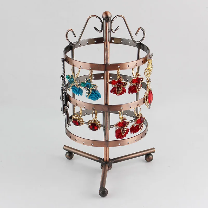 Fashion Three tier Metal Rotating Earring Display Jewelry Display Shelf ...