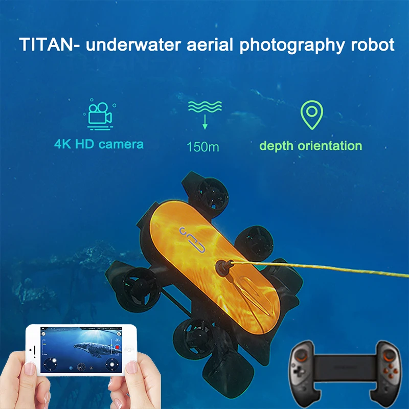 4k Hd Aerial Underwater Robot App Handle Dual Control Smart Hover Six ...