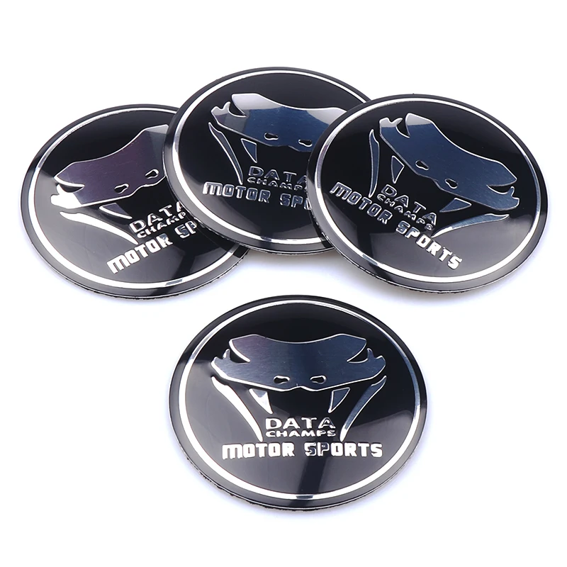 4Pcs Car Styling DATA CHAMPS Motor Sports Viper Emblem Wheel Hub Center ...