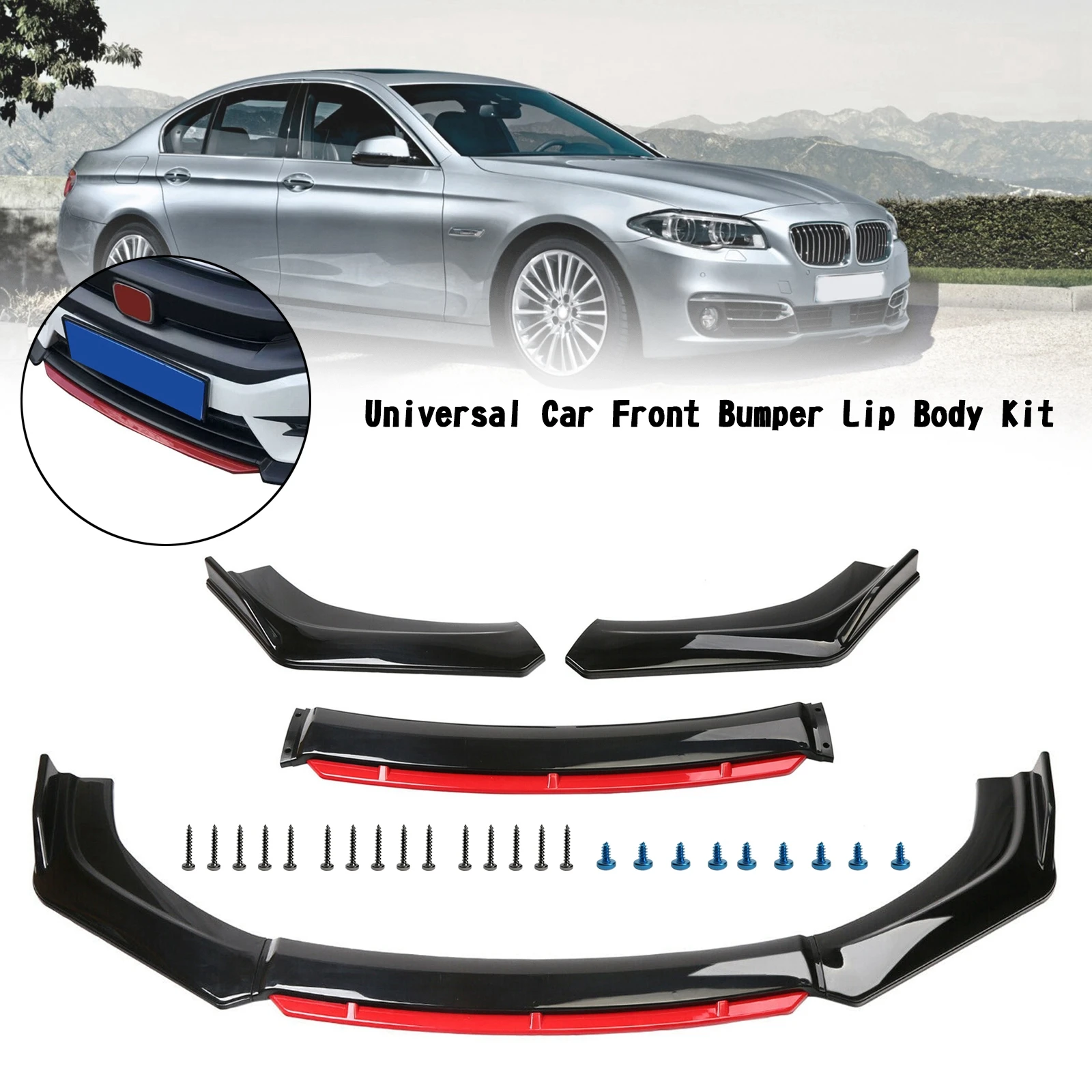 Artudatech 4PCS Universal Car Front Bumper Lip Body Kit Splitter ...
