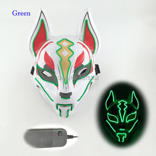 Anime Expro Decor Rave Neon Led Light Cosplay Fox Mask - AllCosplay.com