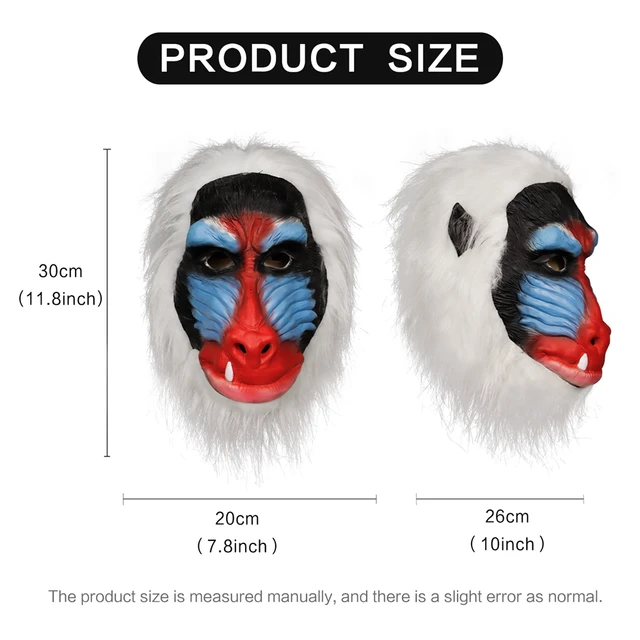 Halloween Monkey Baboon Gelada Head Cosplay Masks For Party ...