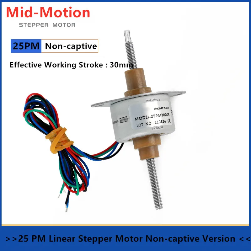 PM-linear-stepper-motor-25PM-Non-captive-stepper-with-79mm-lead-screw ...