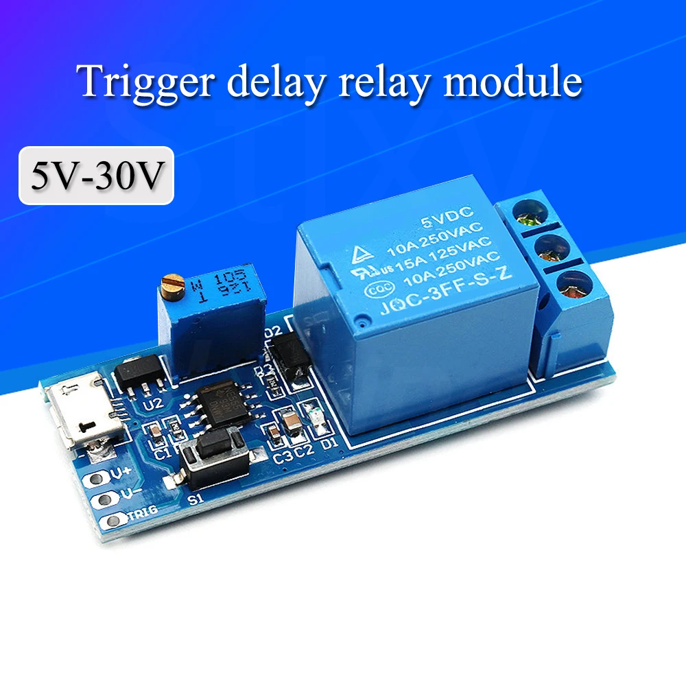 Smart-Electronics-5V-30V-Micro-USB-Power-Adjustable-Delay-Relay-Timer-Control-Module-Trigger ...