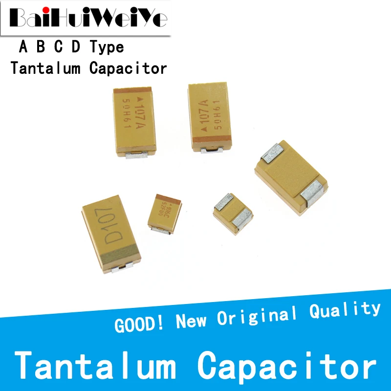 10PCS/LOT A B C D Type Tantalum Capacitor 100UF 150UF 220UF 330UF 470UF ...