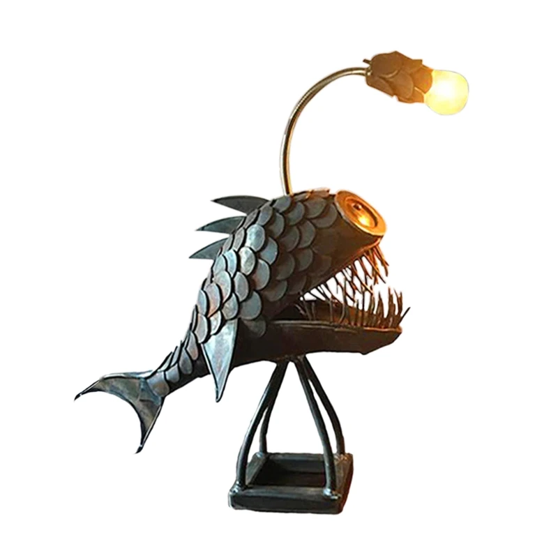 Home & Living Metal Shark Night Light USB Angler Fish Lamp Piranha ...