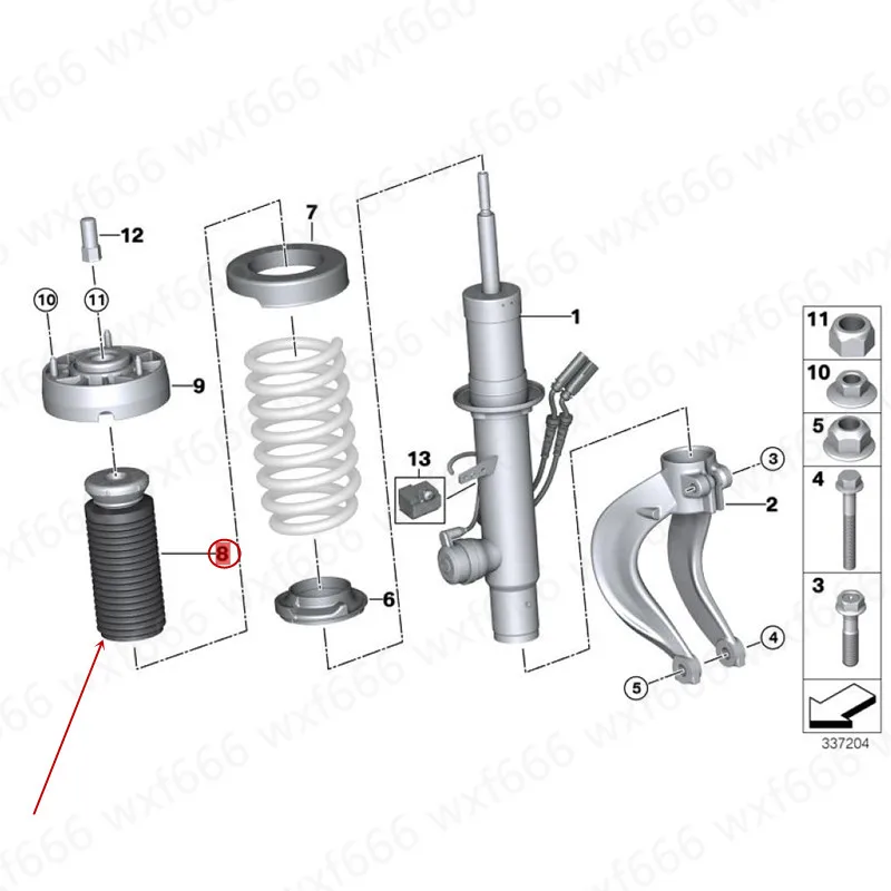 Amortisseur avant de voiture 50ib mw30i, bloc amortisseur en caoutchouc ...