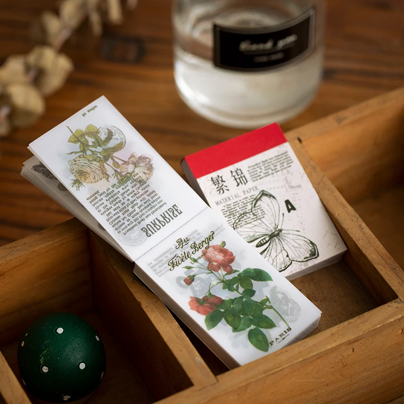 Dimi 100 Sheets INS Mini Booklet Material Paper Portable Notepad Plants ...