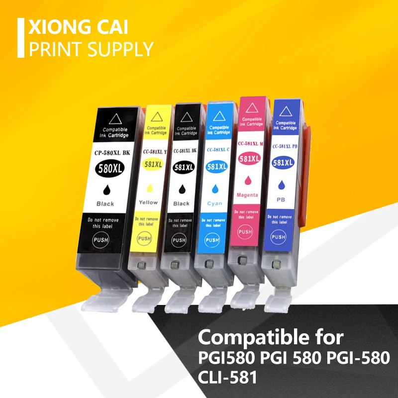 PGI 580 CLI 581 Compatible Ink Cartridge for Canon TR7550 TR8550 TS6150 ...