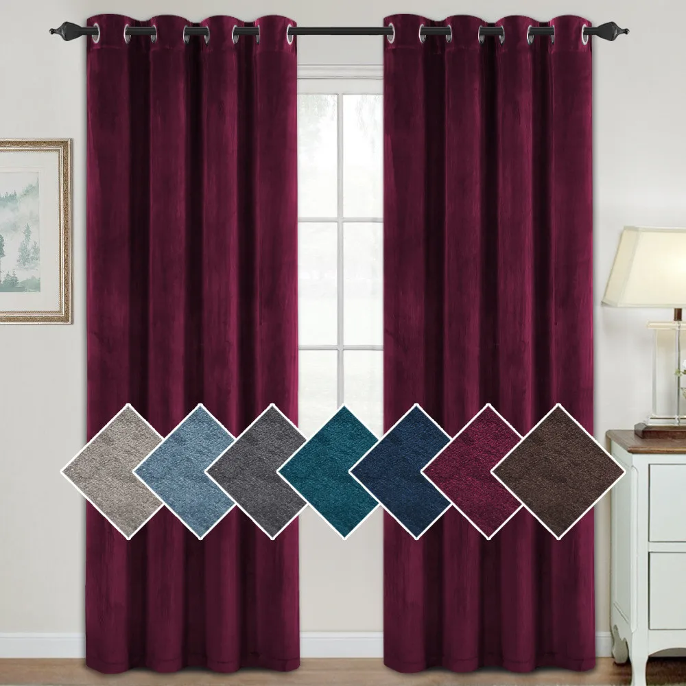Red Patterned Blackout Curtains