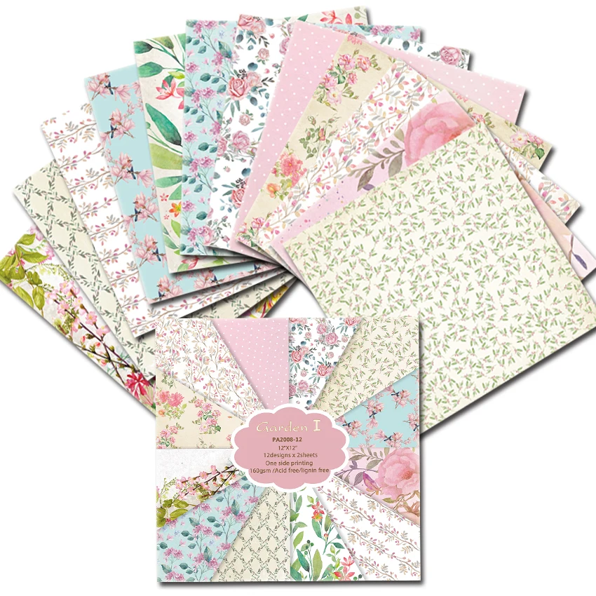 24-Buah-6-12-Inci-Alas-Scrapbooking-Motif-Bunga-Kertas-Origami-Seni ...