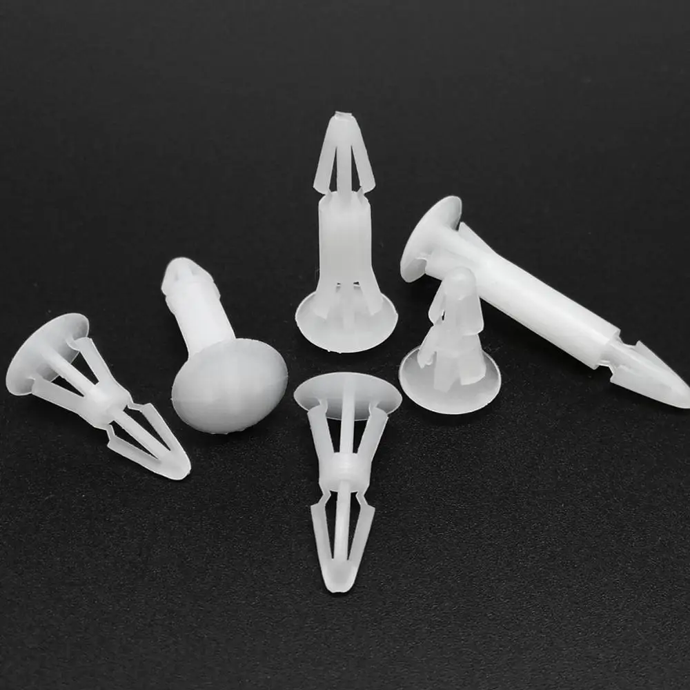 50pc Nylon Plastic Standoff Spacer Rivet Push In Lock Clip Fixed ...