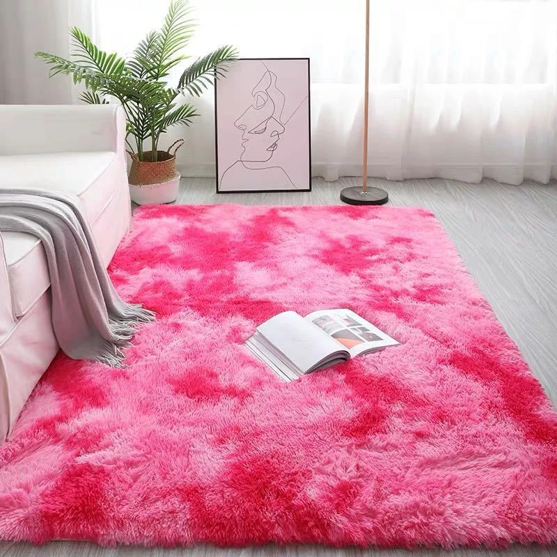 New Pink Carpet Dyeing Plush Soft Carpets Area Rug For Living Room ...