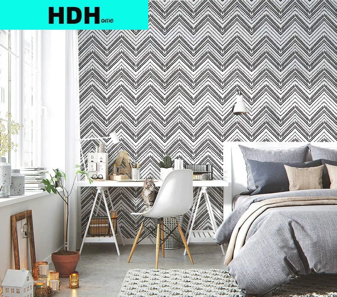 Geometric-Circle-Oval-Stripe-Contact-Paper-Black-White-Peel-and-Stick ...