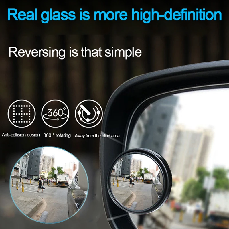 Automobile HD Small Round Mirror Reverse Blind Spot Mirror Rear-view ...