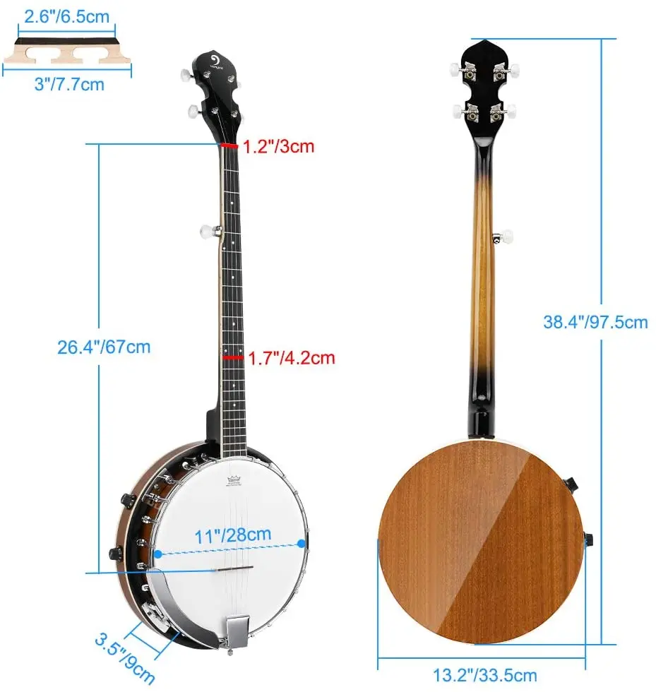 Banjos Beginner Kit Mahogany Electric Banjo Kit with Resonator with ...