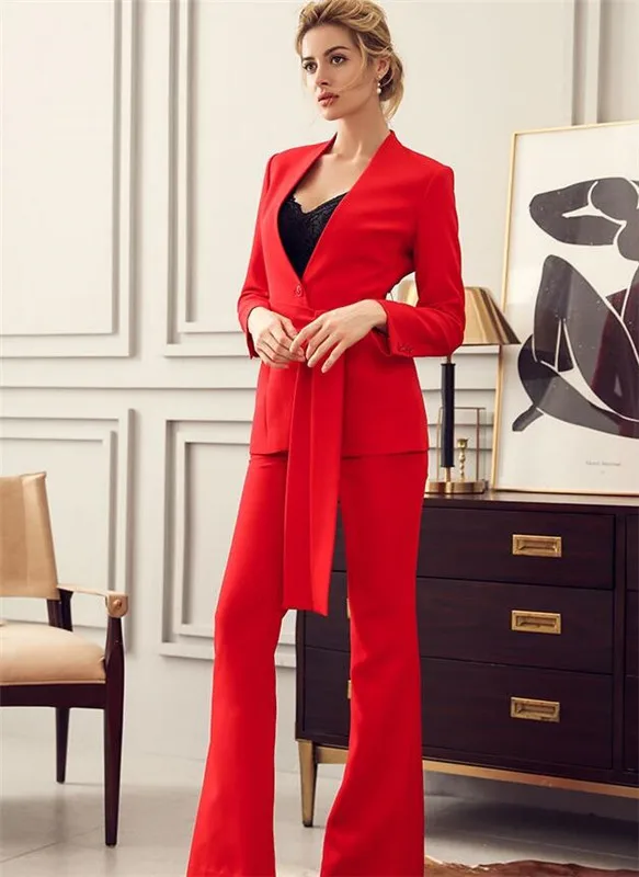 Red-Women-Suits-Busines-Jacket-Pants-Women-Business-Suits-Womens ...