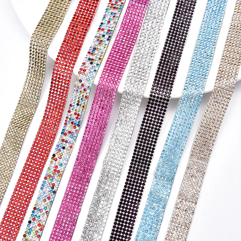 1 Yard Hot Fix Rhinestone Diy Wedding Trim Strass Iron On Clothing ...