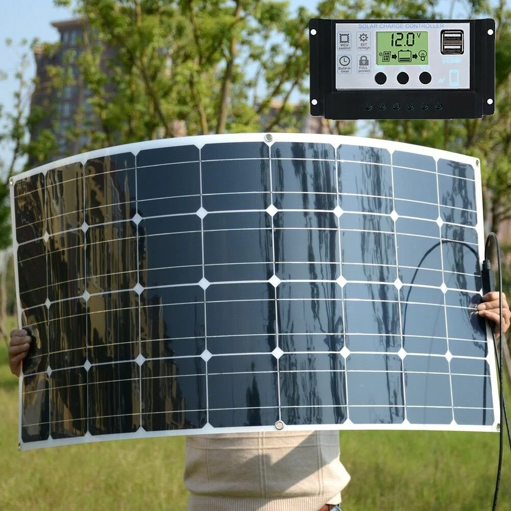 100W-36-Cells-20V-Flexible-Solar-Panel-with-20A-Solar-Controller-Module ...