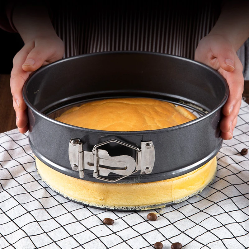 Black Carbon Steel Cakes Molds Non Stick 12inch Round Cake Baking Pan ...