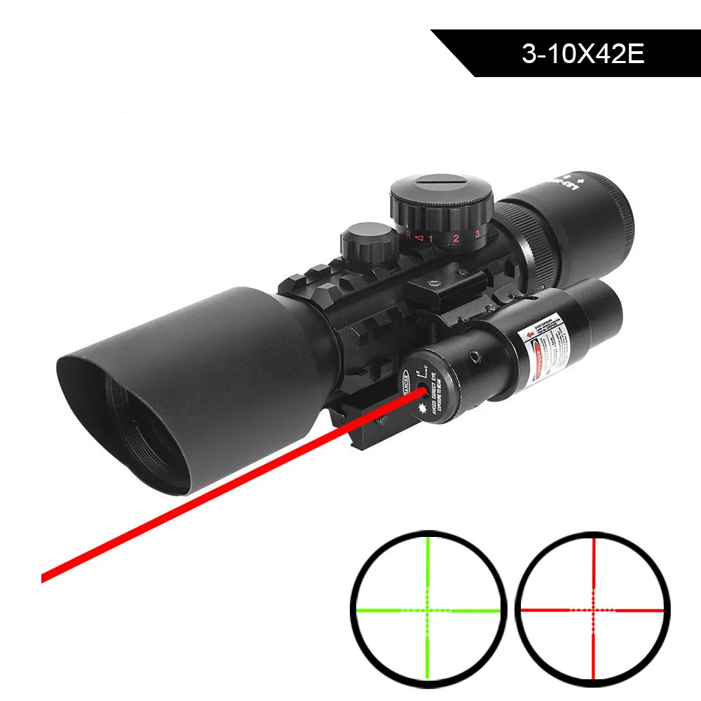 M9 3-10x42e Hunting Scope Red Green Dot Sight Laser 11/20mm - AliExpress