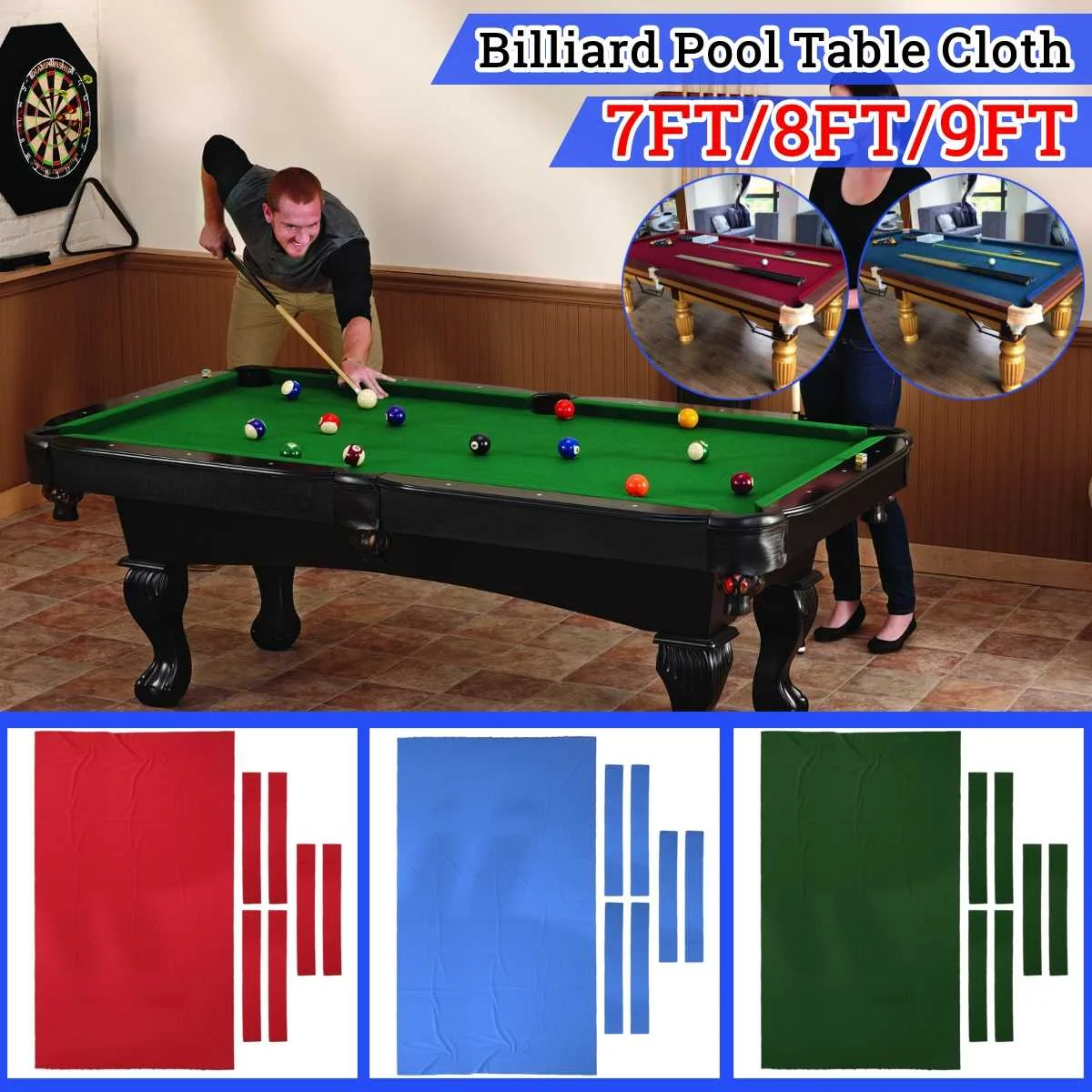 7ft-8ft-9ft-Worsted-Billiard-Table-Cloth-Sports-Wool-Cloth-Pool-Table ...