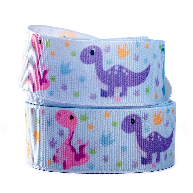 10yards different sizes cute kids cartoon Dinosaur printed grosgrain ...