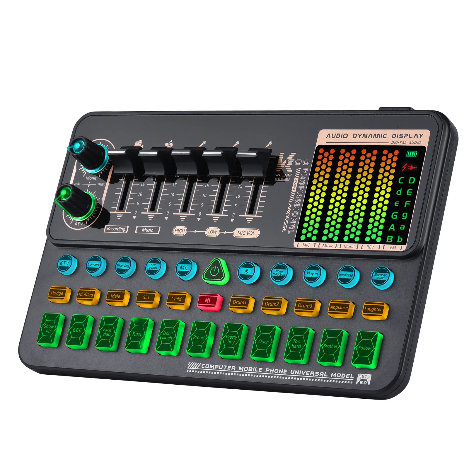 SK500-Portable-Sound-Card-Voice-Changer-Device-Audio-Mixer-Kit ...