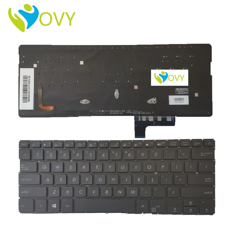 Hebrew US Backlit Laptop Keyboard For Asus ZenBook 13 UX331 UX331U ...