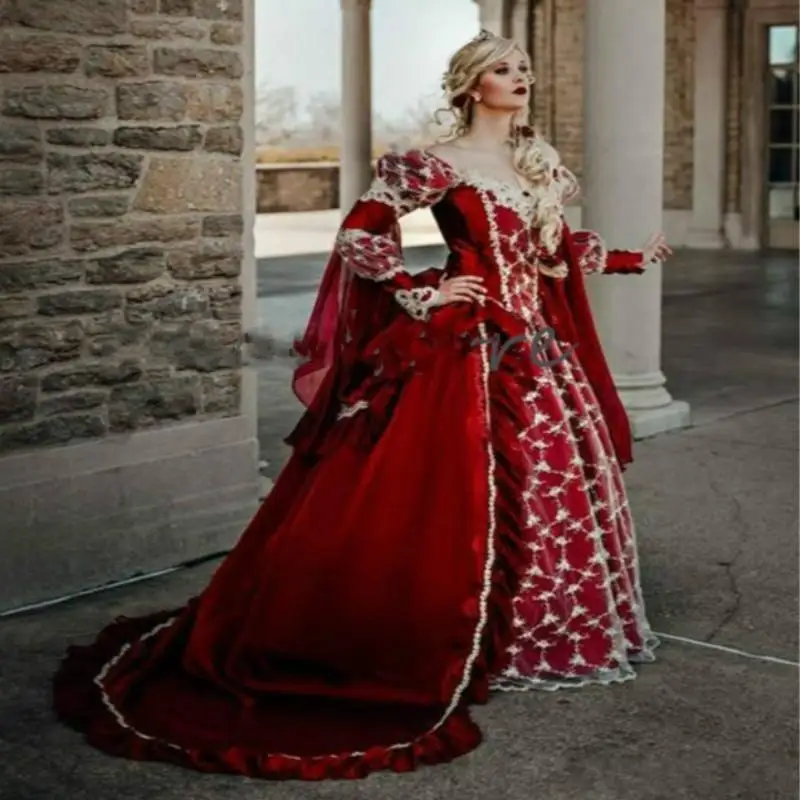 Red Renaissance Wedding Dresses
