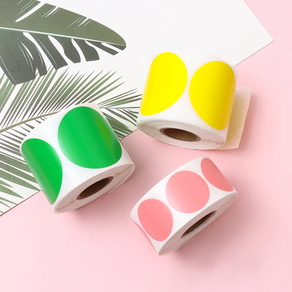 GOMMETTE,30mm yellow--Étiquette autocollante thermique circulaire, 30 ...