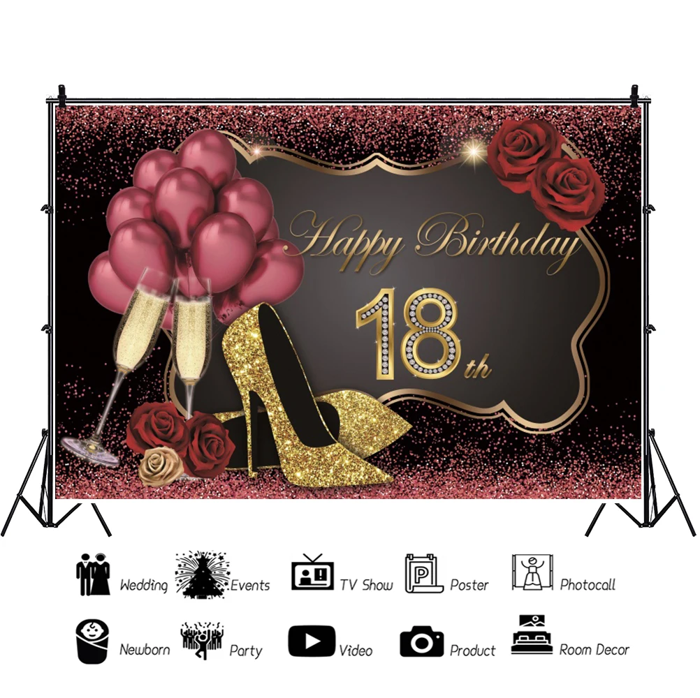 18th Birthday Background Red