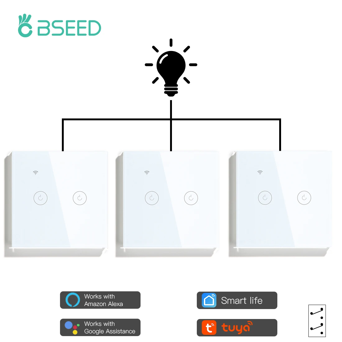 BSEED-EU-Standard-Smart-Wall-Switch-2Gang-3Way-Wireless-Touch-Light-Switches-Work-With-Tuya ...